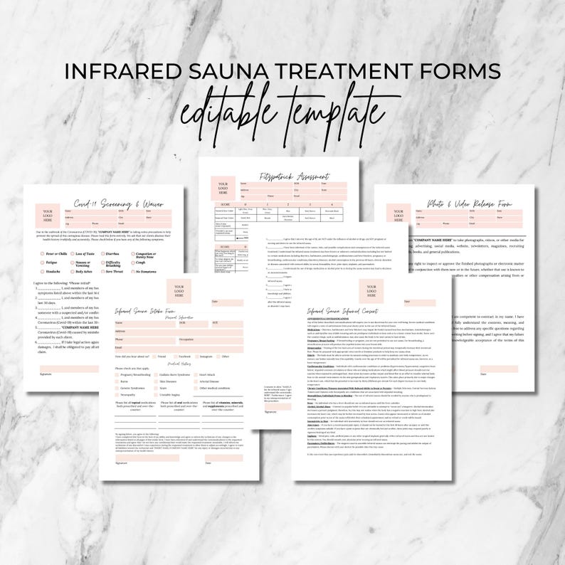 Infrared Sauna Forms: Intake, Consent, Covid Waiver (canva Template) - Etsy