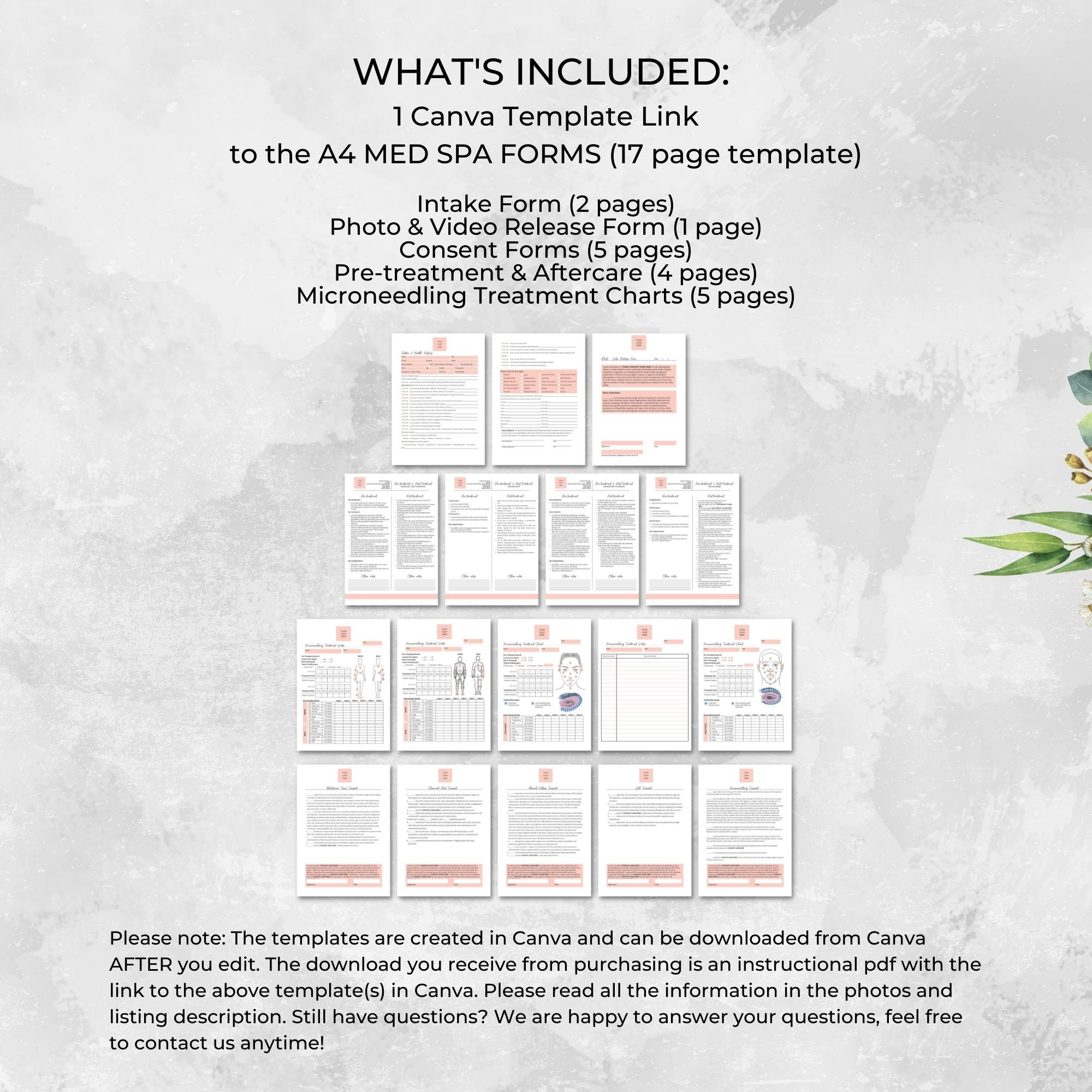 DIY Editable Med Spa Intake Health History Form Botulinum - Etsy