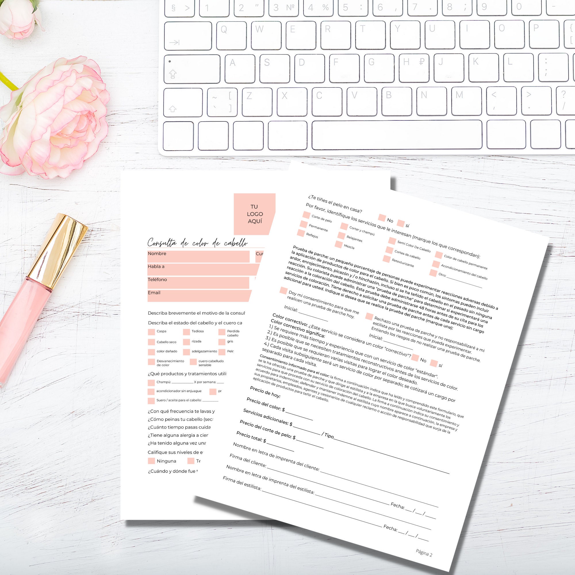 Spanish Hair Color Consultation Form I DIY Editable Printable - Etsy ...