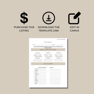 Client Treatment Plan I 1 Page I DIY Editable Canva Template I ...