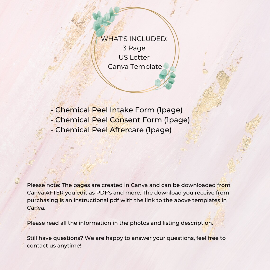 Chemical Peel Intake Consent Aftercare Forms I DIY Editable | Etsy