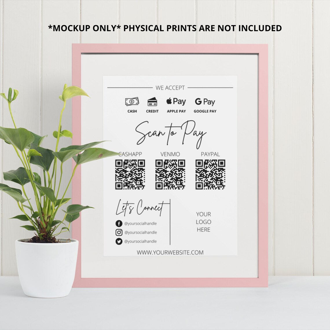 Scan to Pay Template Day Spa QR Code Pay Sheet Esthetician - Etsy