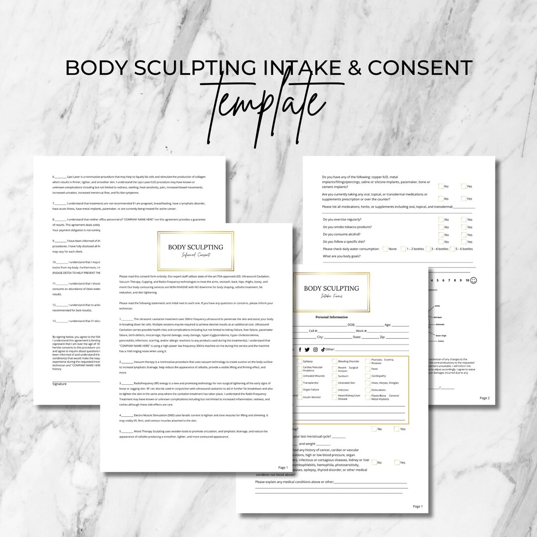 Body Sculpting Business Forms, Ultrasound Cavitation, Lipo Laser, Wood ...