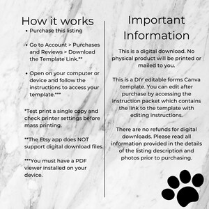 Dog Boarding Daycare Intake Form and Contract Agreement, Policies ...