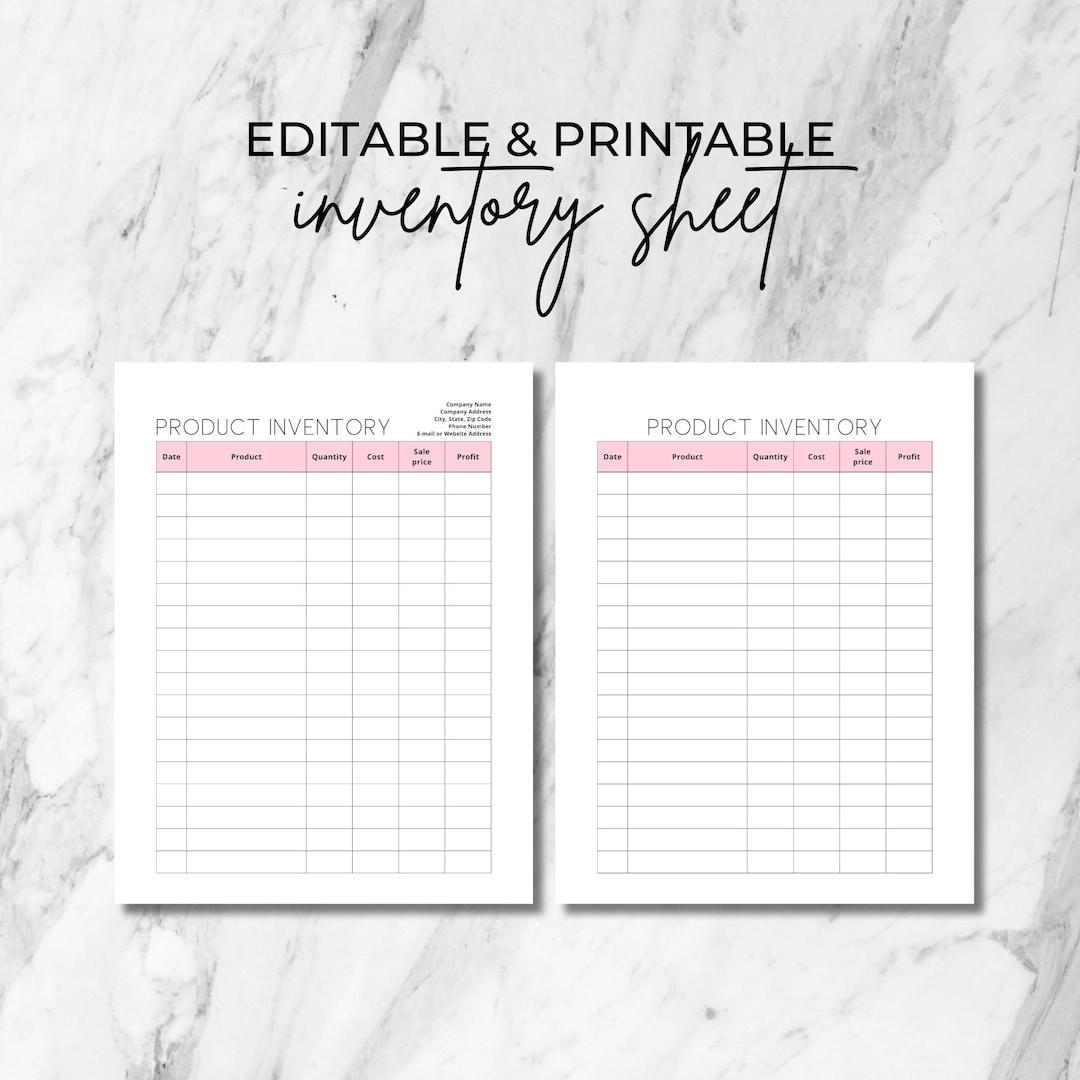 Inventory Management Form, Inventory Tracker PDF, Product Inventory ...