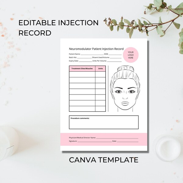 Injection Log Sheet - Etsy