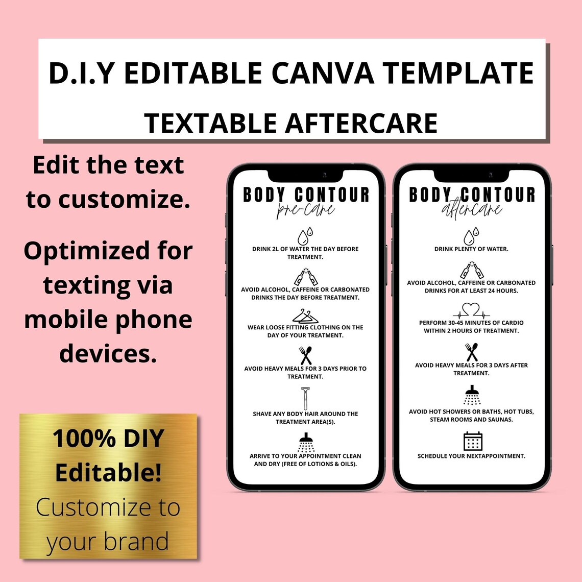 Body Contouring Pre-care and Aftercare Editable Template - Etsy