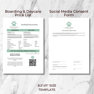 Dog Boarding Daycare Intake Form and Contract Agreement, Policies ...