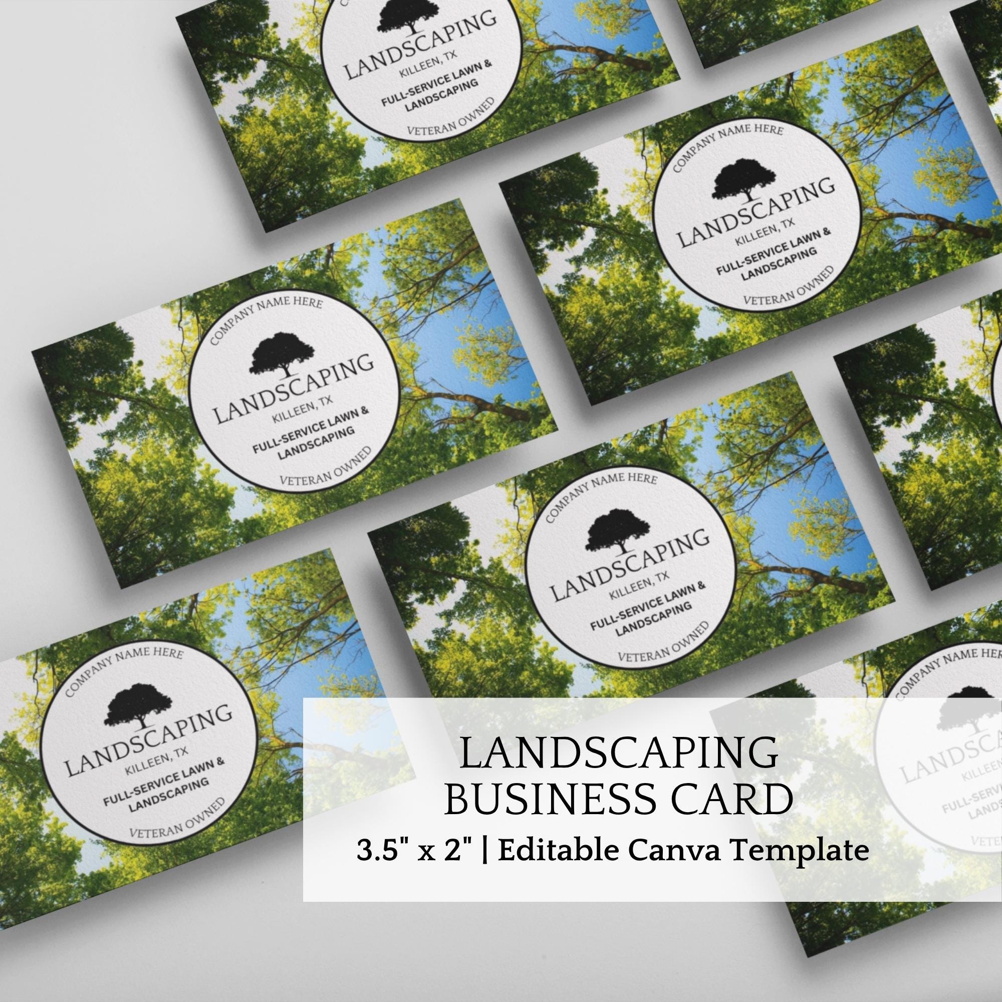 Editable Landscaping Business Card Template, Lawn Care Design (canva ...