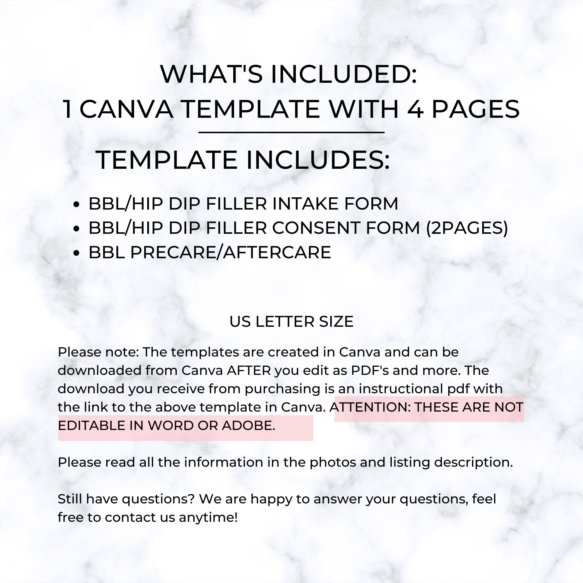 Editable BBL Hip Dip Filler Intake Form I Consent Form I | Etsy UK