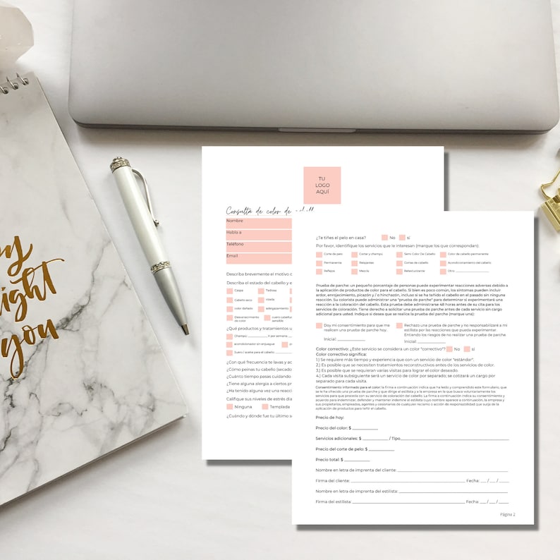 Spanish Hair Color Consultation Form I DIY Editable Printable - Etsy