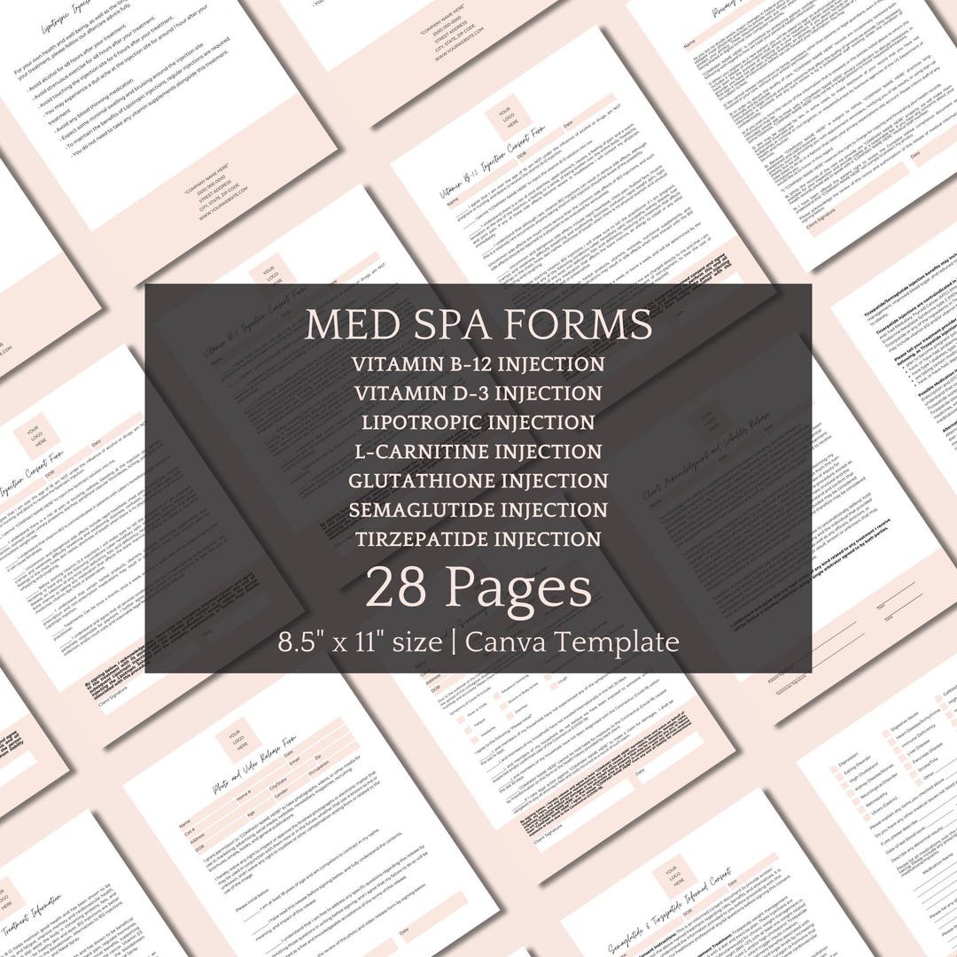 Injection Consent Forms: Semaglutide, Tirzepatide, B12, D3, L-carnitine ...