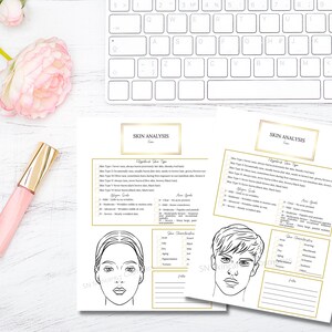 Skin Analysis Template Forms I Male Female Face Charts I DIY Editable ...