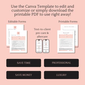 Spray Tan Consent Form Editable Spray Tan Pre-care Aftercare Printable ...