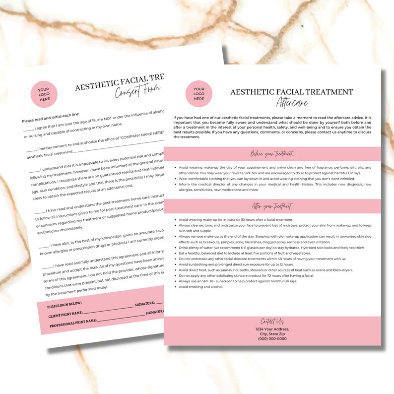 Aesthetic Facial Treatment Consent Form Editable Template - Etsy