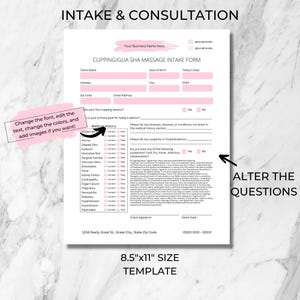 Cupping & Gua Sha Therapy Forms | Editable Intake and Consent | Digital ...