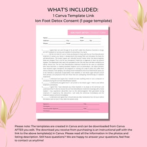 Ion Foot Detoxification Consent Form, DIY Editable 1 Page Canva ...