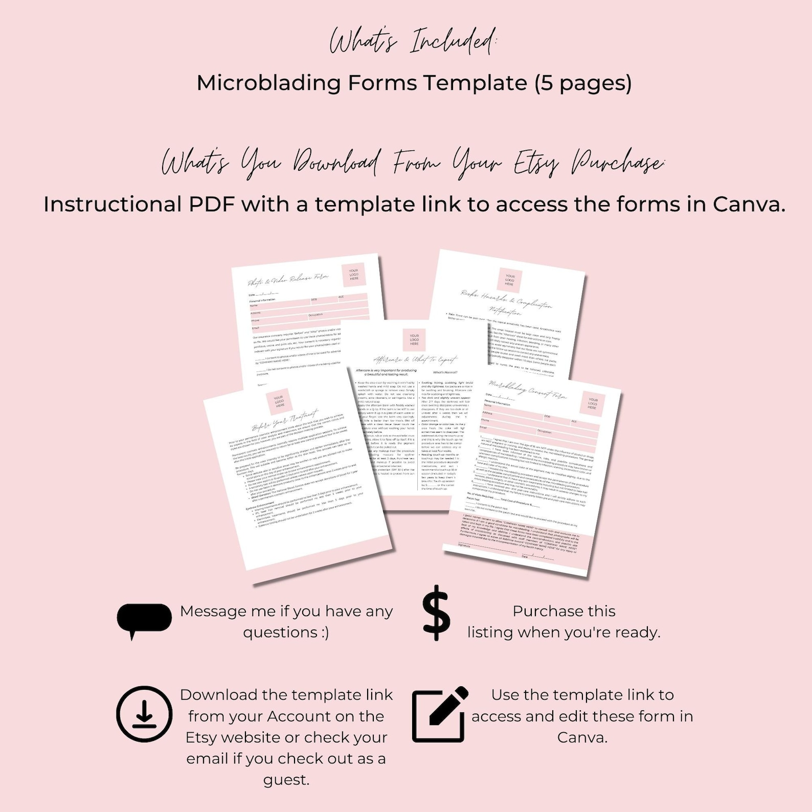 Microblading Consent Form Professional Microblading Forms - Etsy
