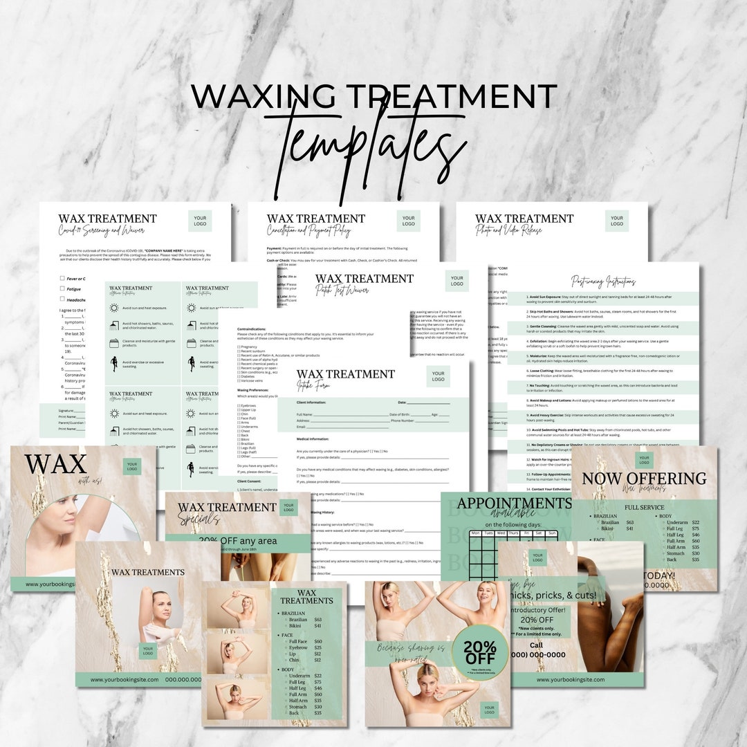 Esthetician Wax Client Forms, Wax Intake Form, Wax Consent Form, Wax ...