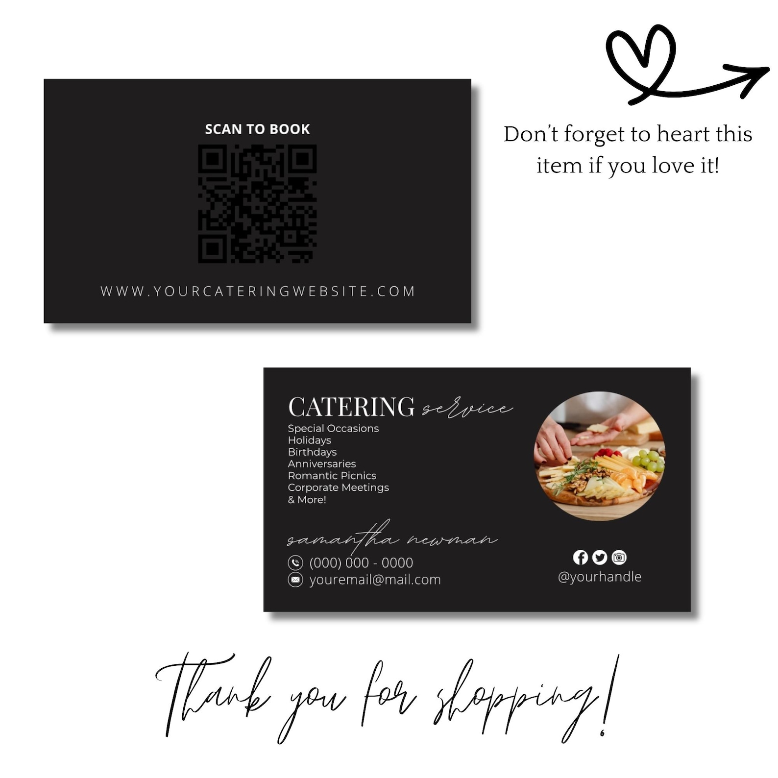 Editable Catering Service Business Card Template, Food Service ...