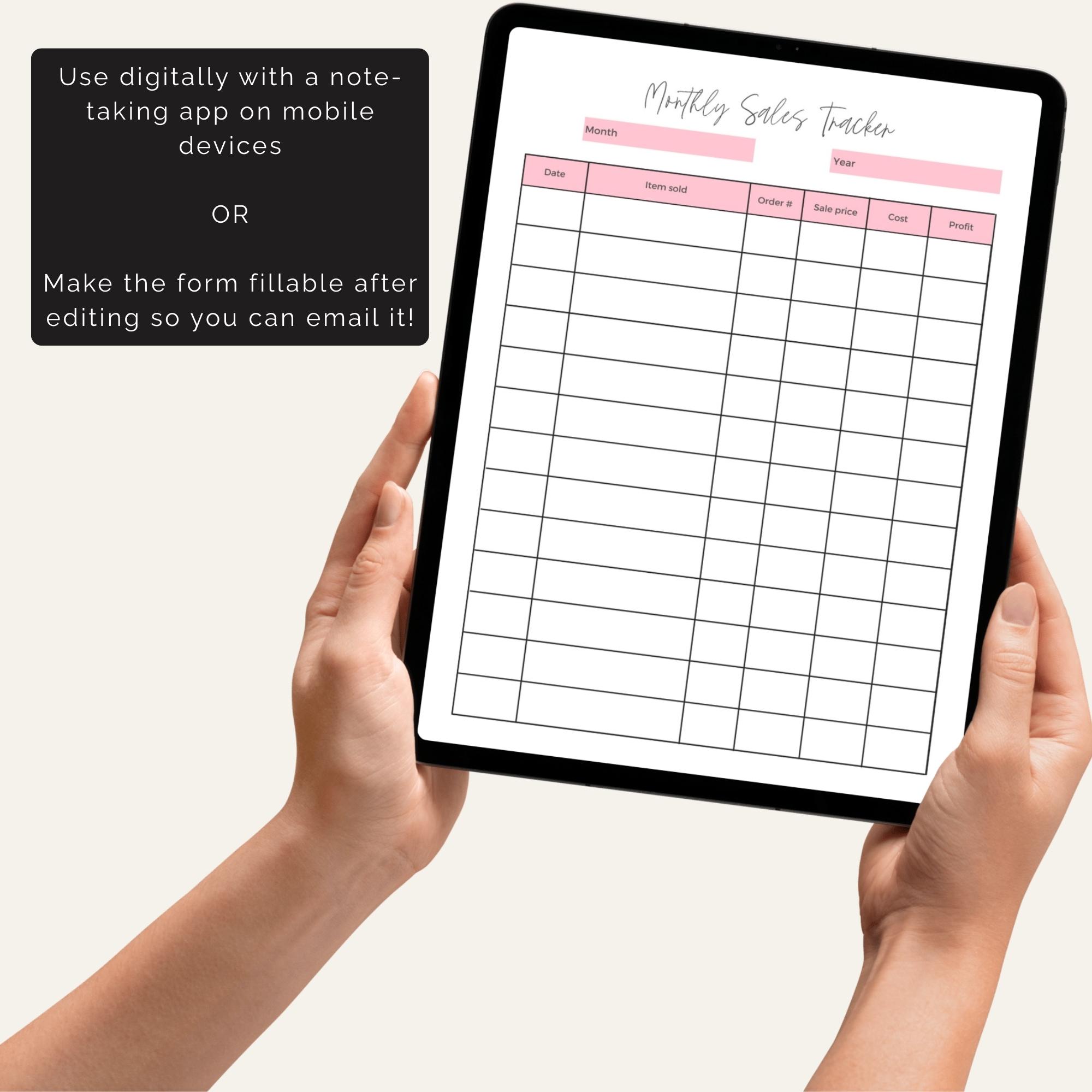 Editable Monthly Sales Tracker Canva Template for Small Business - Etsy
