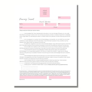Body Piercing Consent Form, DIY Editable Canva Template, 1 Page ...