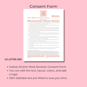 Editable Inkless Stretch Mark Revision Forms in English With Textable ...