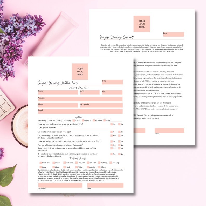 Sugaring Consent Forms I Consultation/intake Consent | Etsy