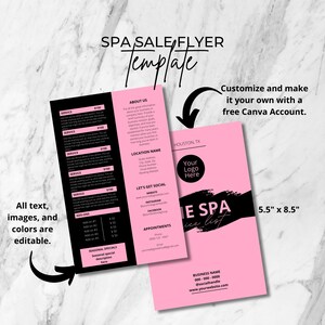 Editable Esthetician Price List Menu Template, Day Spa Price List Menu ...