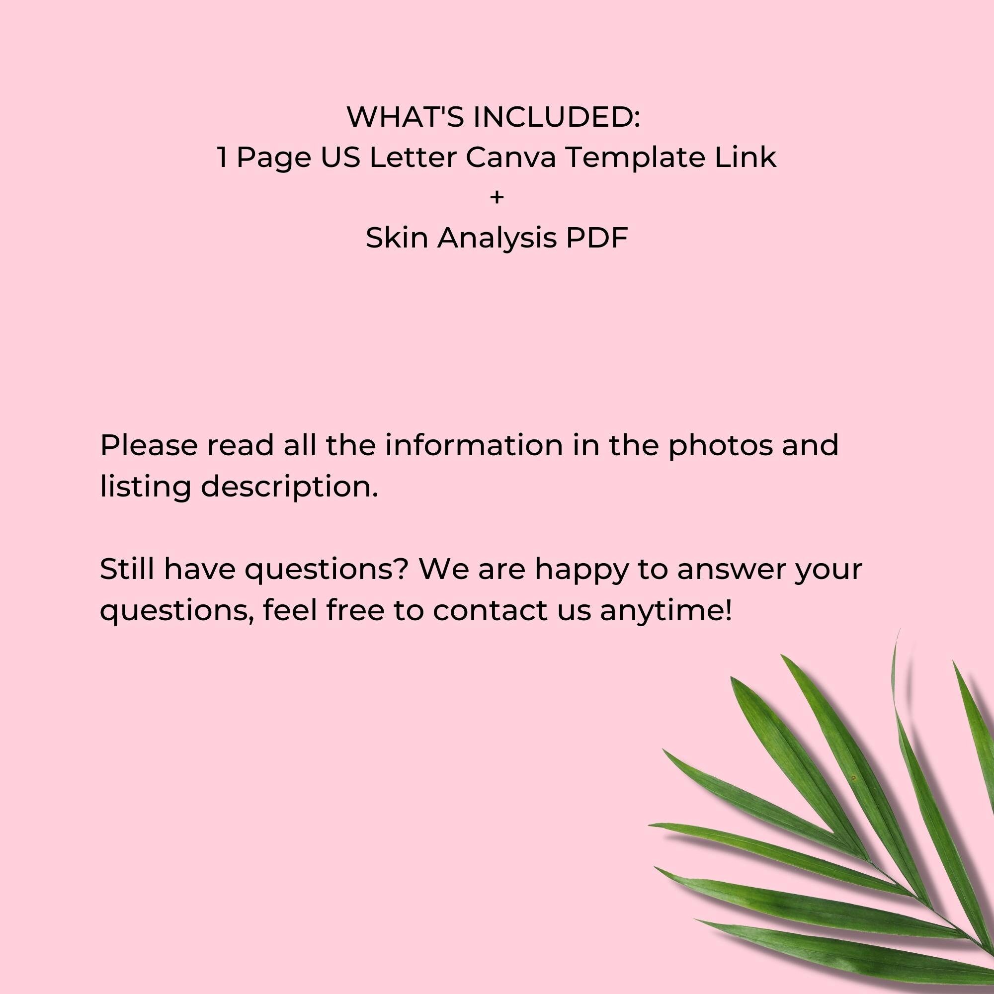 Editable and Printable Skin Analysis Form Template for - Etsy