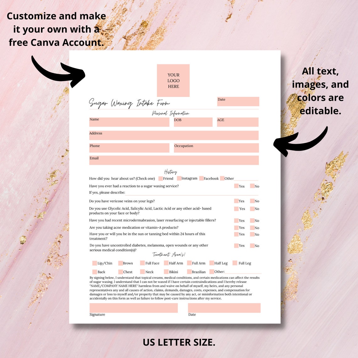 Sugaring Consent Forms I Consultation/intake Consent - Etsy