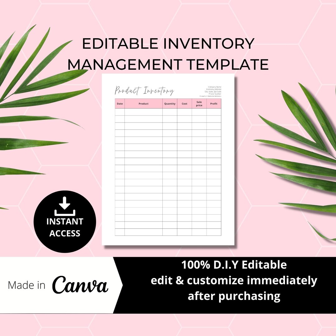 Formulario de gestión de inventario editable I Rastreador de inventario ...