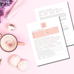 Editable Hair Color Consultation Form Template I Pink I Forms for ...