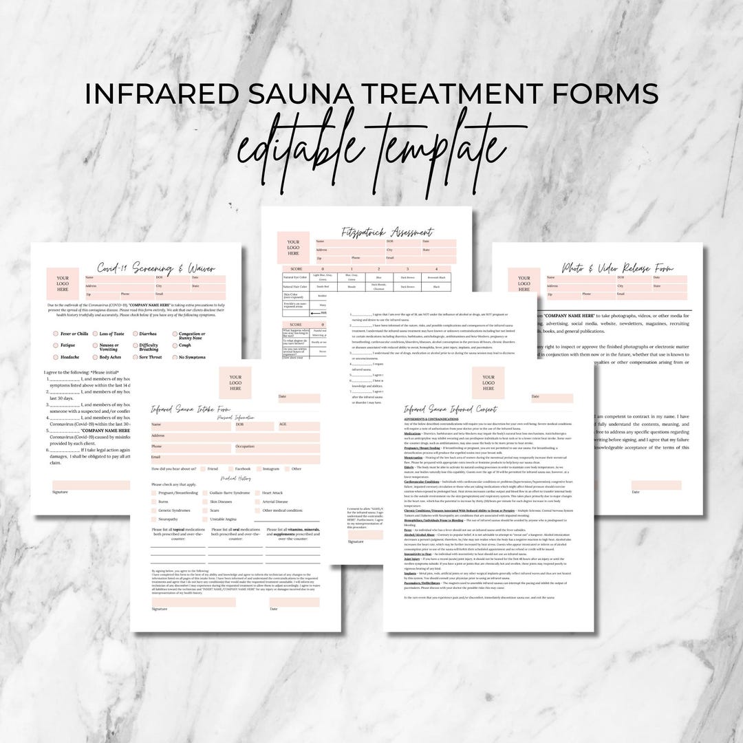 Infrared Sauna Consent Form Template: Editable Spa Client Intake - Etsy