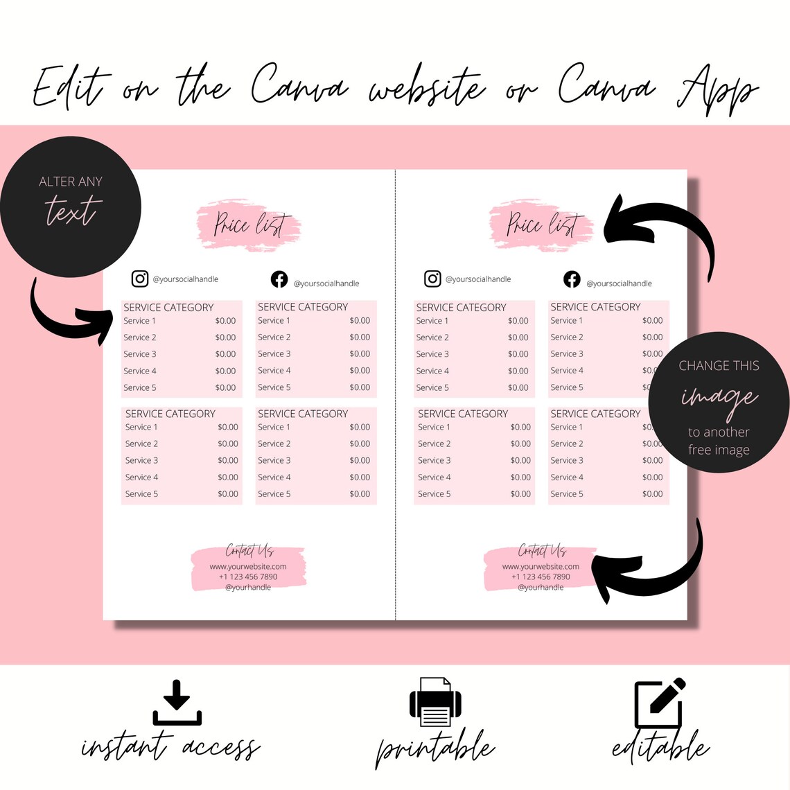 Editable Esthetician Price List Menu Template I Day Spa Price - Etsy