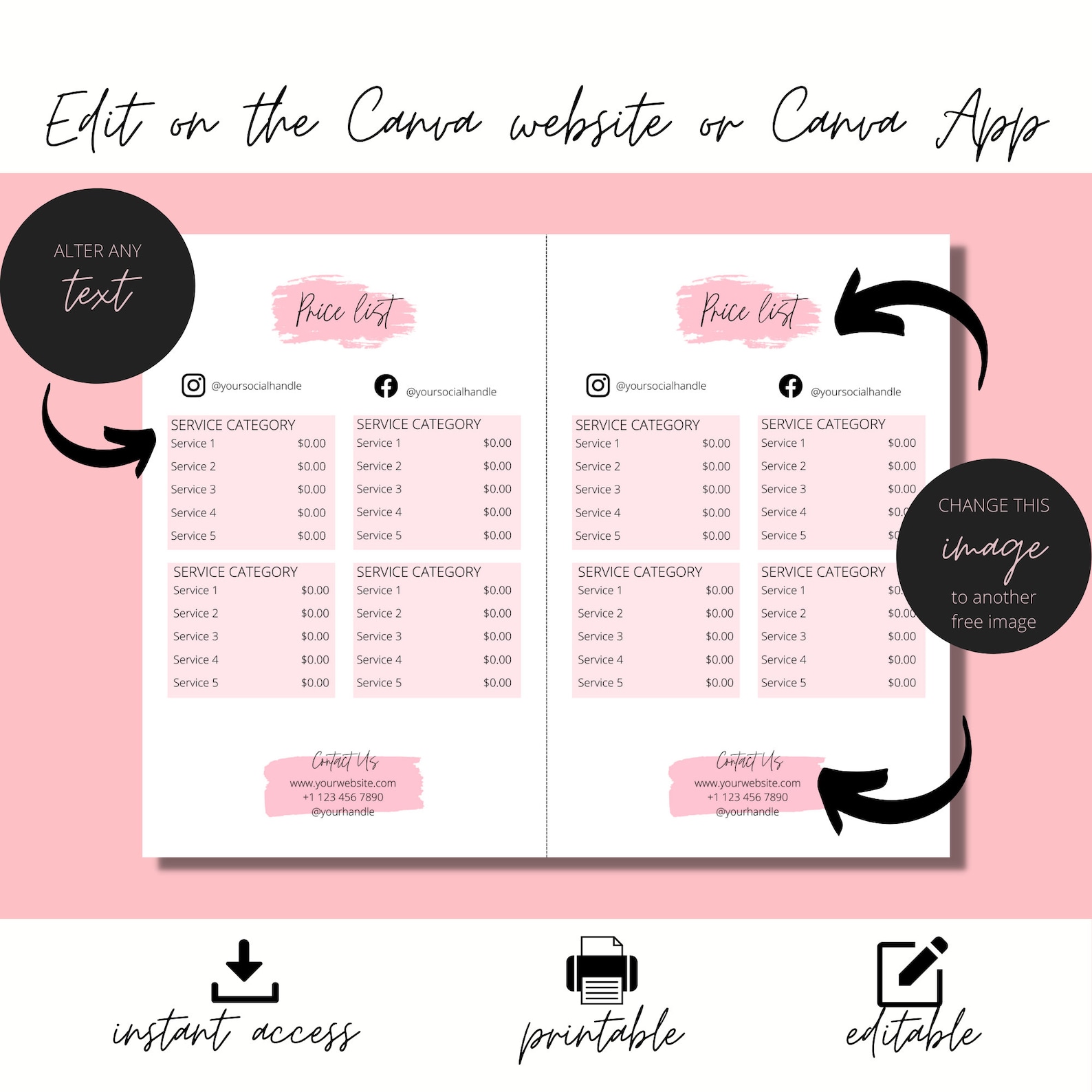 Editable Esthetician Price List Menu Template I Day Spa Price - Etsy