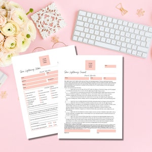 Skin Lightening Intake and Consent Form, DIY Editable and Printable 2 ...