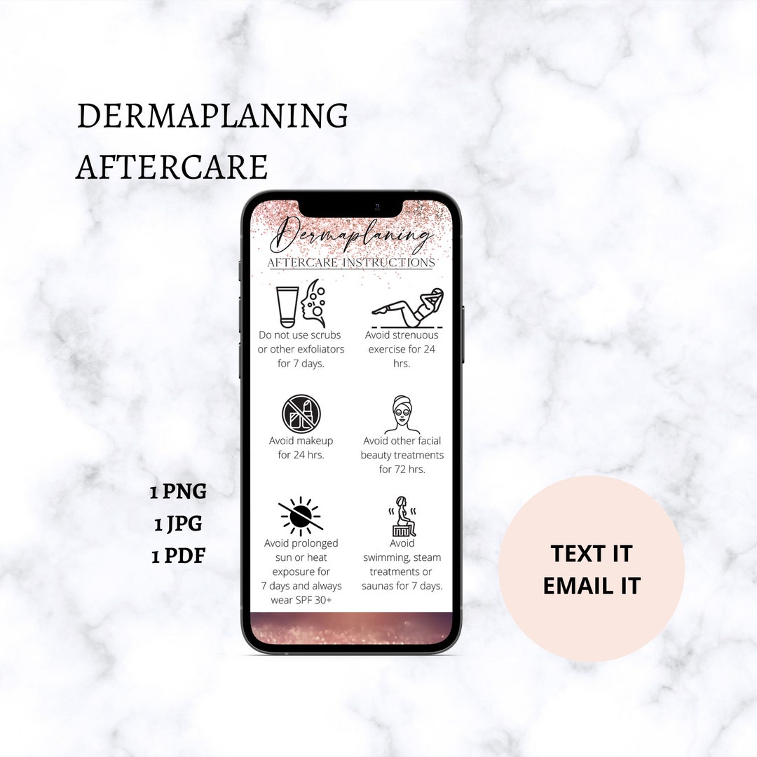 Textable Dermaplaning Aftercare Instructions Images PNG JPG in Pink ...