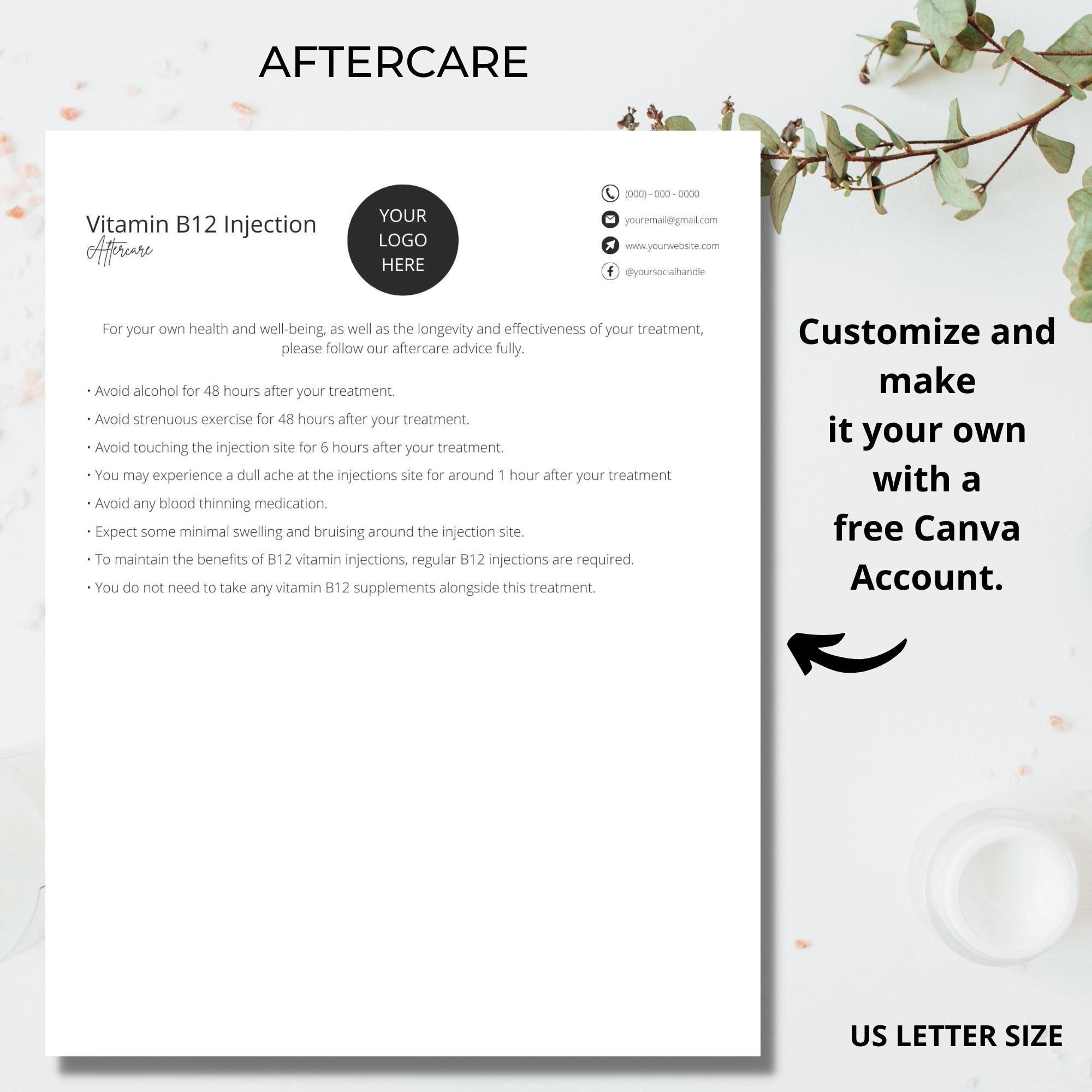 Vitamin B12 Injection Informed Consent B12 Injection - Etsy