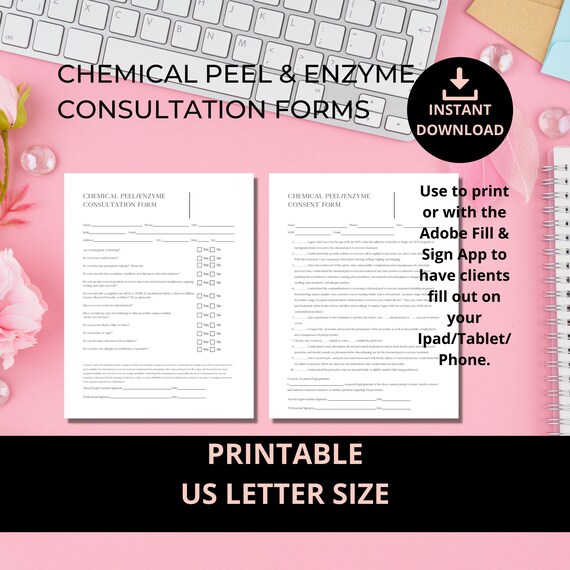 Chemical Peel Enzyme Intake & Consent Form I No Edit | Etsy