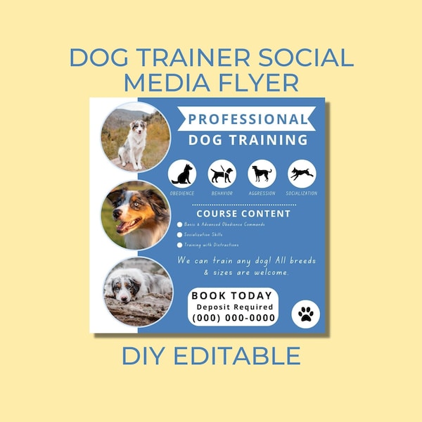 Dog Trainer Social Media Template - Etsy