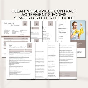 EDITABLE Cleaning Service Contract Bundle, Maid Forms CANVA Template ...