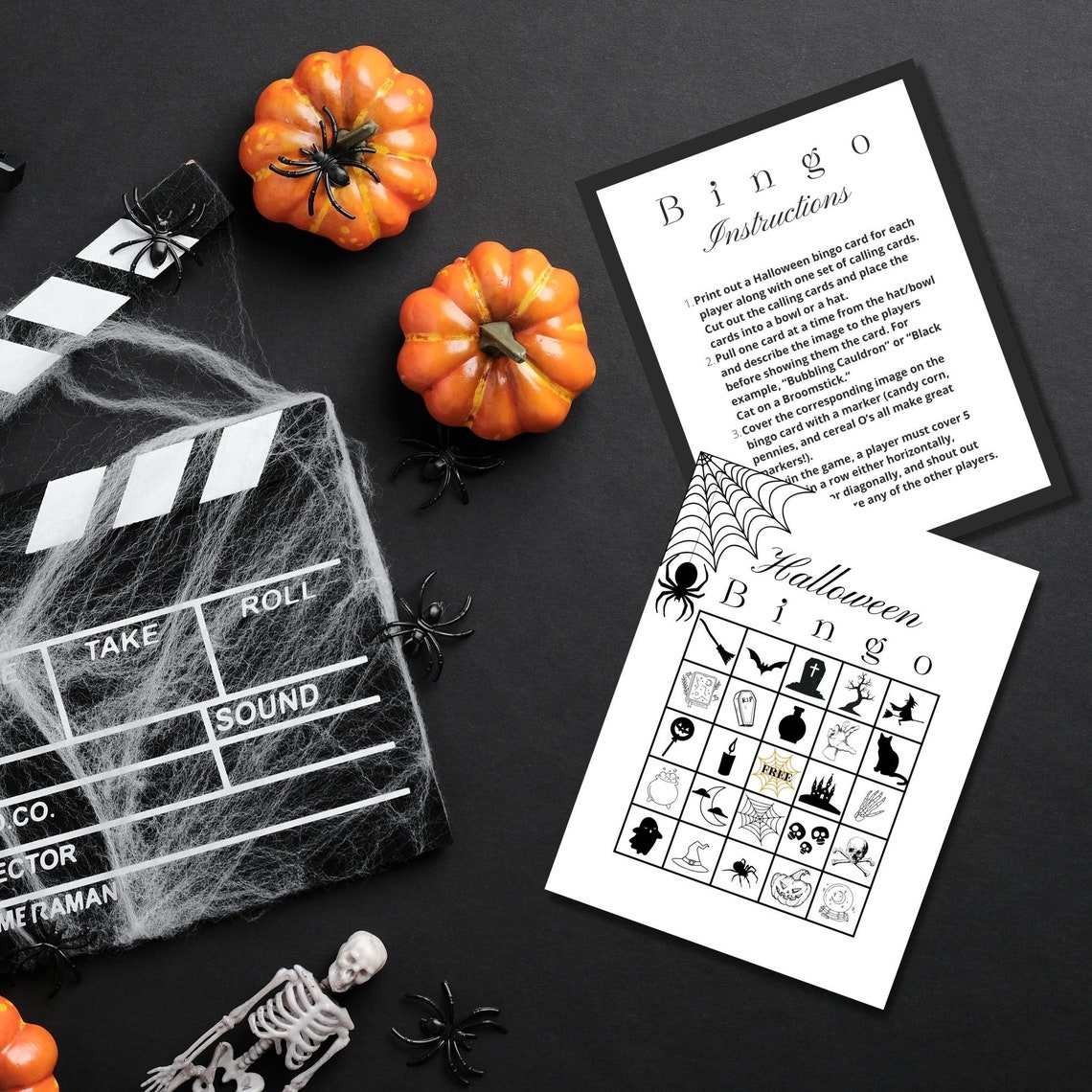 Halloween Bingo Game Printable & DIY Editable Canva Template - Etsy