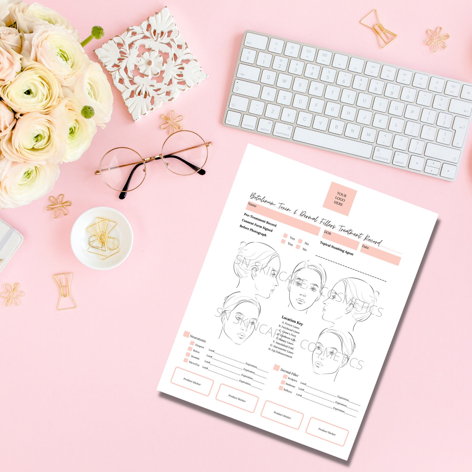 Botulinum and Dermal Filler Record Forms Injectable Intake - Etsy