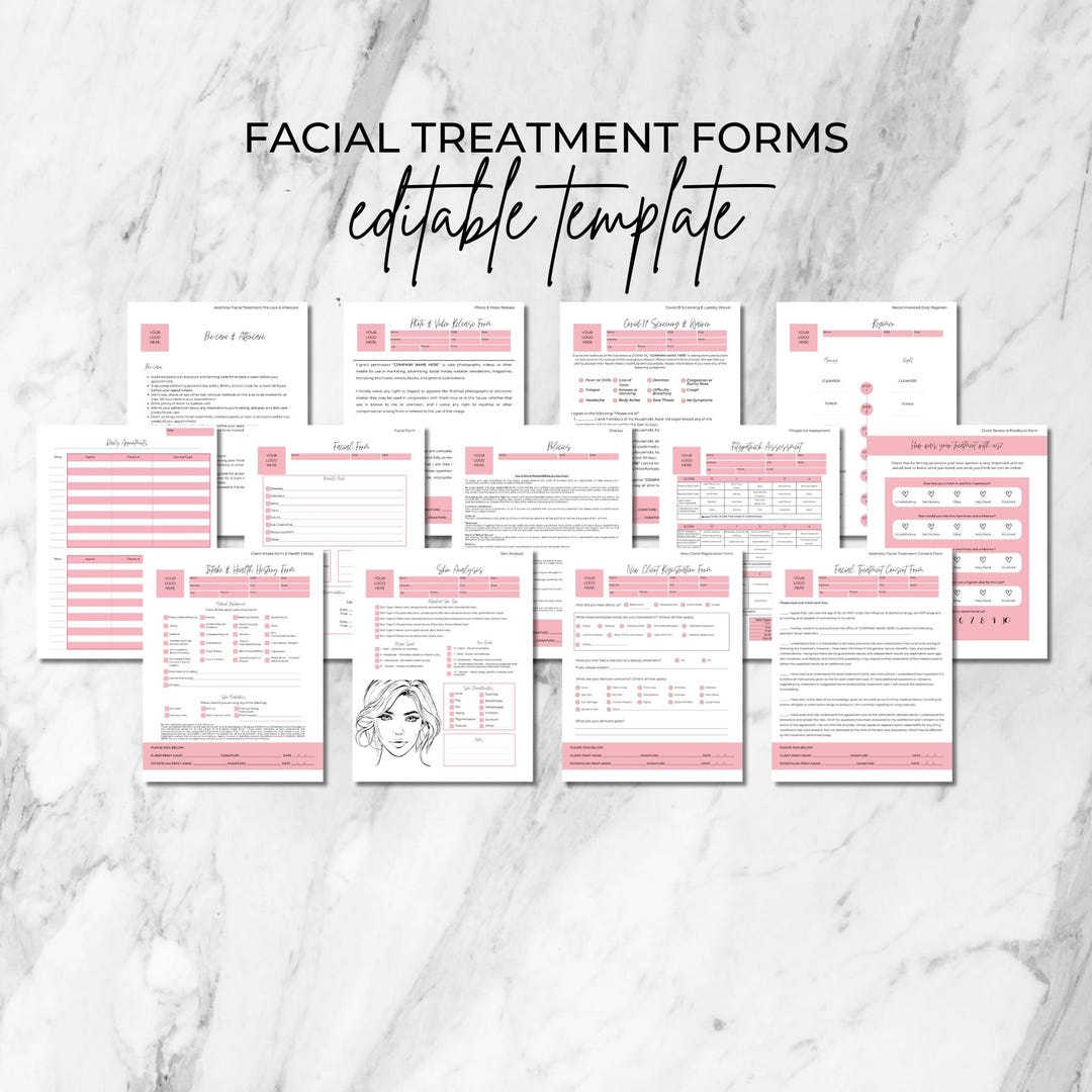 Editable Esthetician Facial Forms, Skin Analysis, Intake (canva) - Etsy