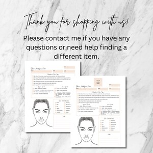 Skin Analysis Form With Face Chart I Skin Consultation I DIY Editable ...