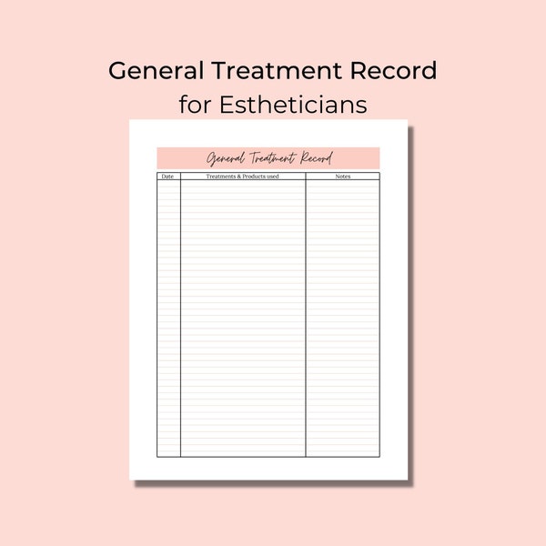 Esthetician Client Record Form - Etsy