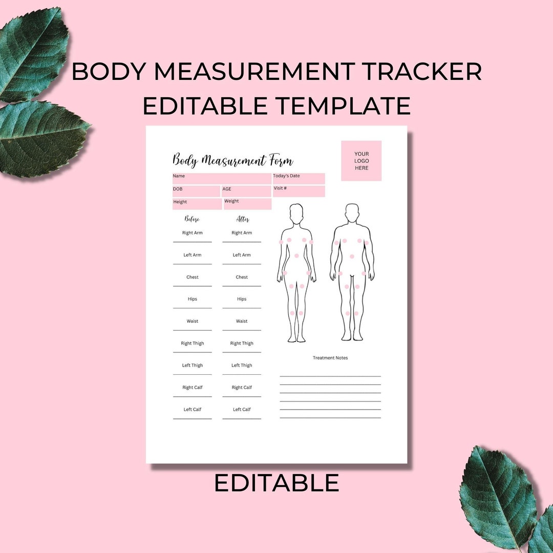 Editable Body Measurement Template, Fat Cavitation Result, Body ...