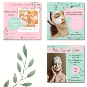 Editable Esthetician Social Media Flyer, 6 Editable E-flyer Designs ...