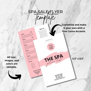 Editable Esthetician Price List Menu Template, Day Spa Price List Menu ...